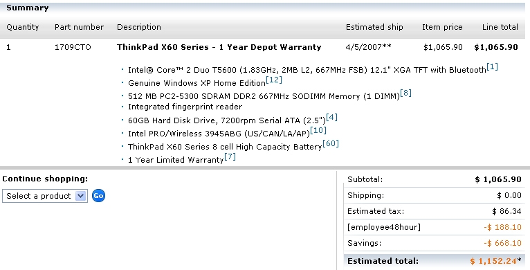 TPHOLIC - 자유게시판 - 미국 구입기입니다. x60... 답글 별로 없어서 다시 올려봅니다.