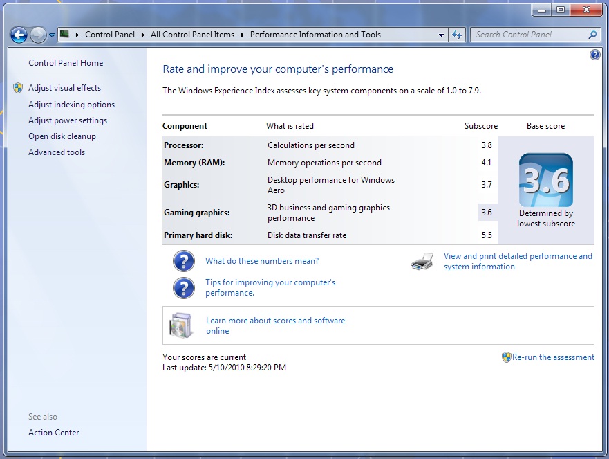 TPHOLIC - 자유게시판 - T42P 윈도우7 성능지수 제것도 올려봅니다.
